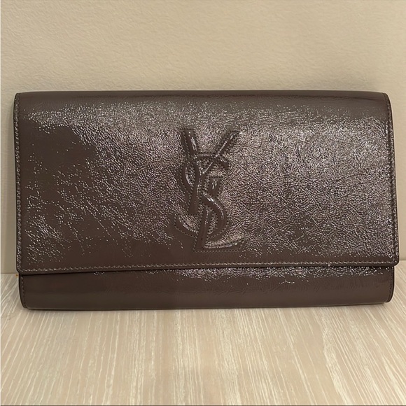 Yves Saint Laurent | Bags | Ysl Gray Patent Leather Clutch | Poshmark